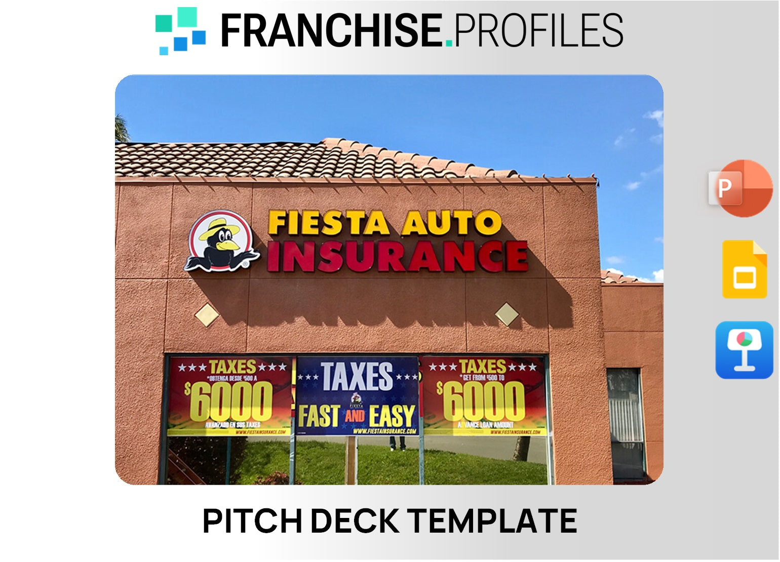 Fiesta Insurance Franchise Pitch Deck Template – Franchisesbiz.com